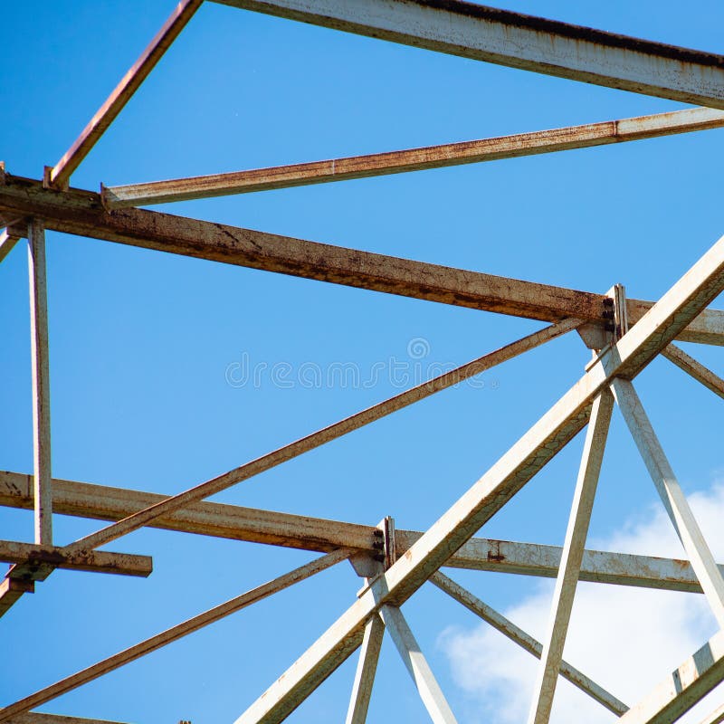 Square Background with Structure with Metal and Concrete Beams Stock ...