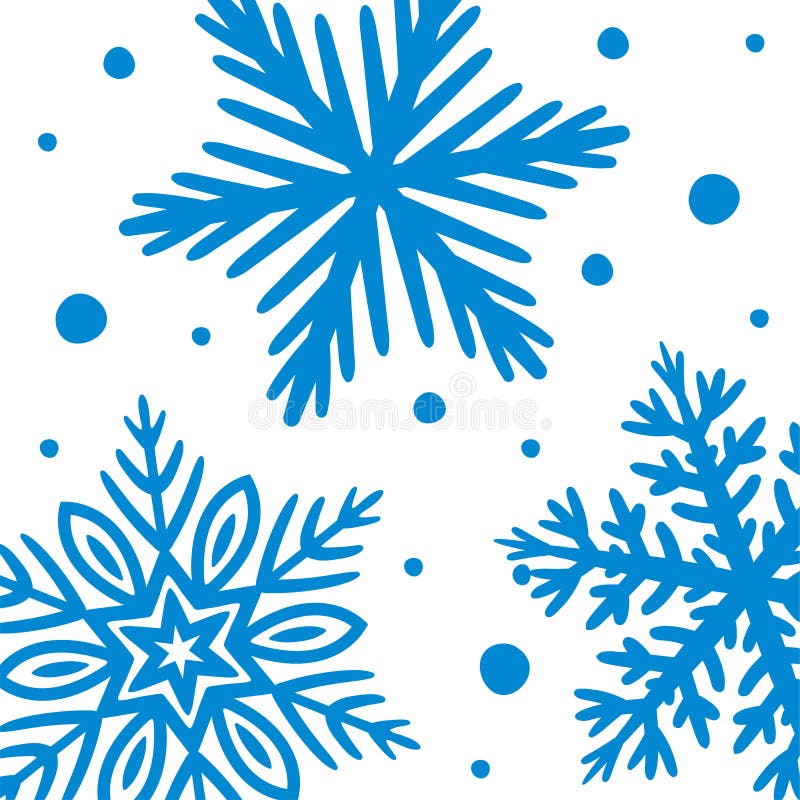 Square Background with Hand Drawn Snowflakes, Vector Stock Vector ...
