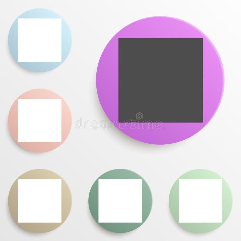 Square Badge Color Set. Simple Glyph, Flat Vector of Web Icons for Ui ...
