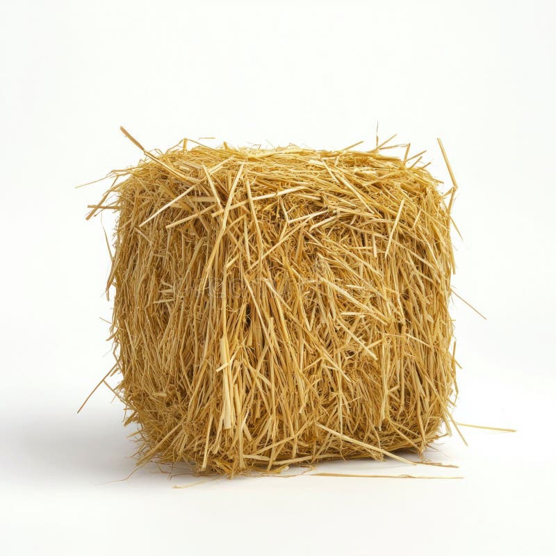 Square Bale of Straw on White Background. Generative Ai Stock ...