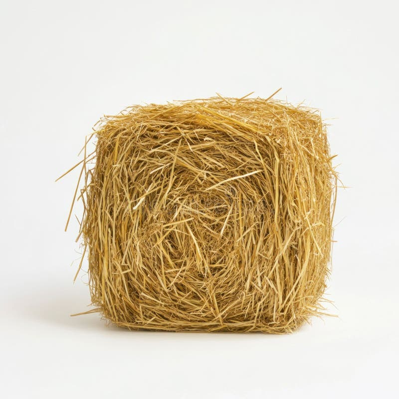 Square Bale of Straw on White Background. Generative Ai Stock ...