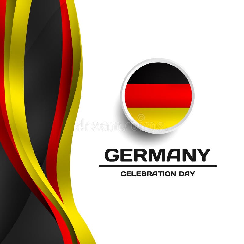 Square Banner Germany with Abstract Wave Template Illustration Stock ...