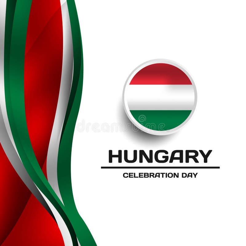Square Banner Hungary with Abstract Wave Template Illustration Stock ...
