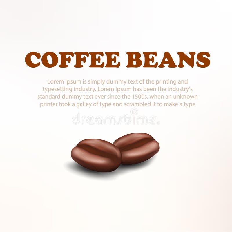 Square Banner with Realistic Vector 3d Coffee Bean Icons Stock Vector ...