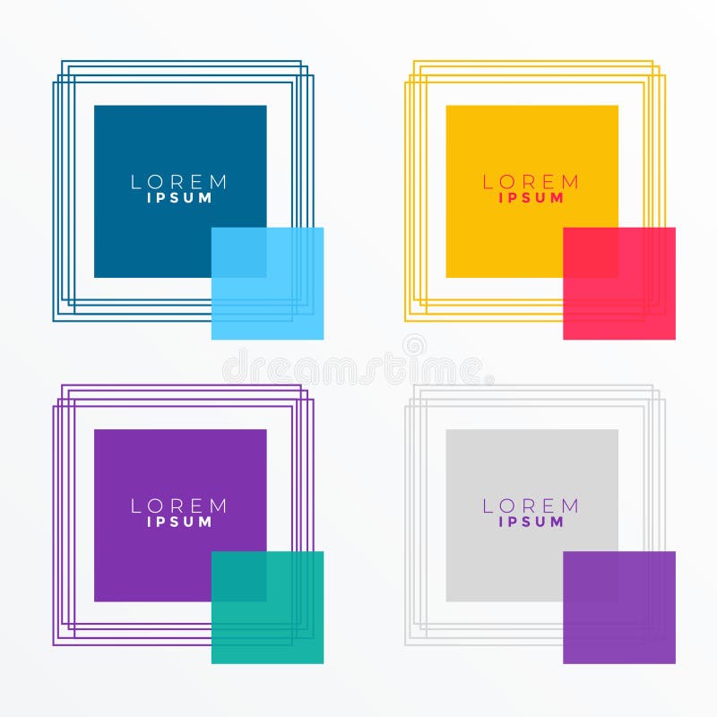 Square Banners in Many Colors Stock Vector - Illustration of abstract ...