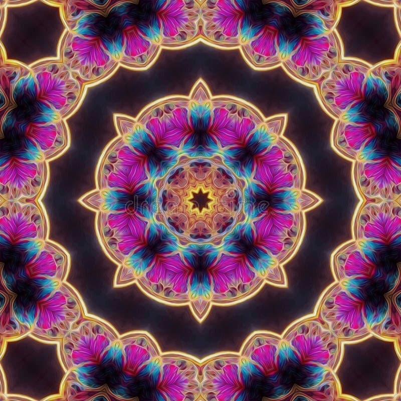 Square Beautiful Esoteric Mystic Magical Mandala Hand Painted Stock ...