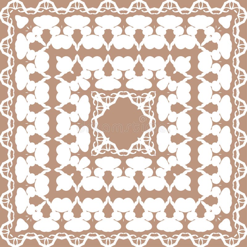 Square, Beige Pattern on a White Background Stock Illustration ...