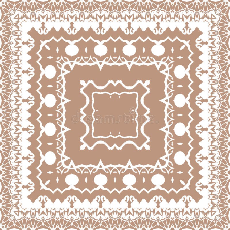 Square, Beige Pattern on a White Background Stock Illustration ...