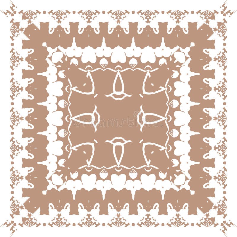 Square, Beige Pattern on a White Background Stock Illustration ...