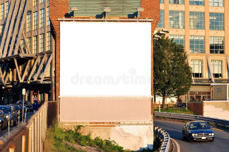Empty billboard, by night stock image. Image of scene - 37697773