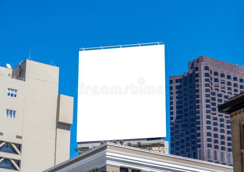 Square Billboard on Top of a Palace, Mockup Stock Photo - Image of ...