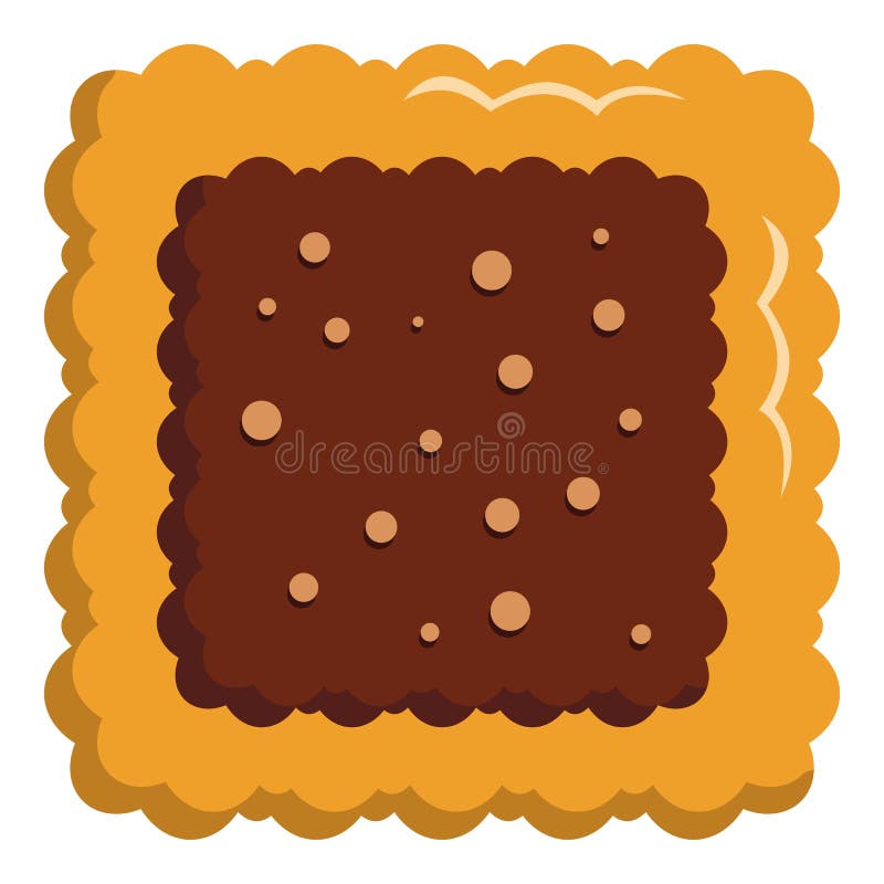 Square Biscuit Icon, Flat Style Stock Vector - Illustration of flat ...