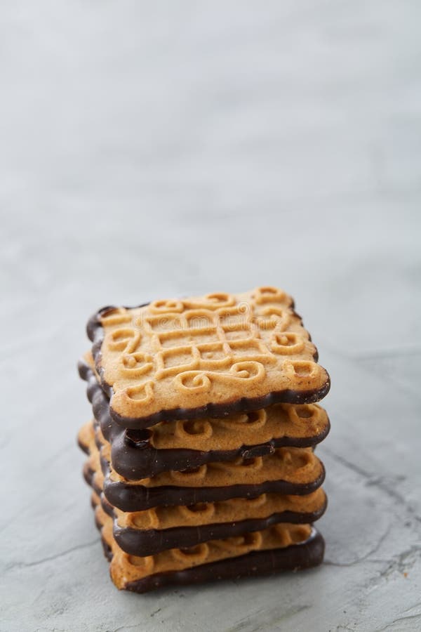 Square Biscuits Arranged in Pattern on Light Textured Background, Close ...