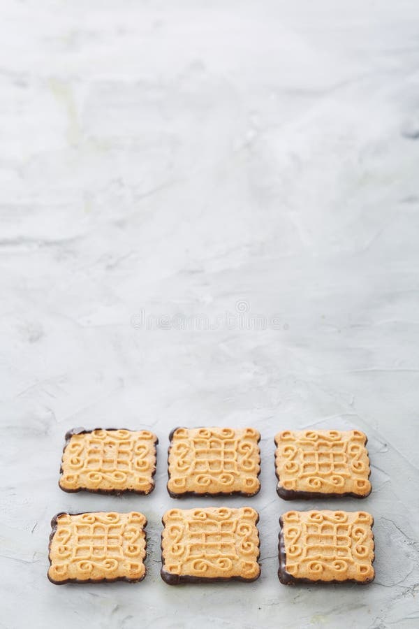Square Biscuits Arranged in Pattern on Light Textured Background, Close ...