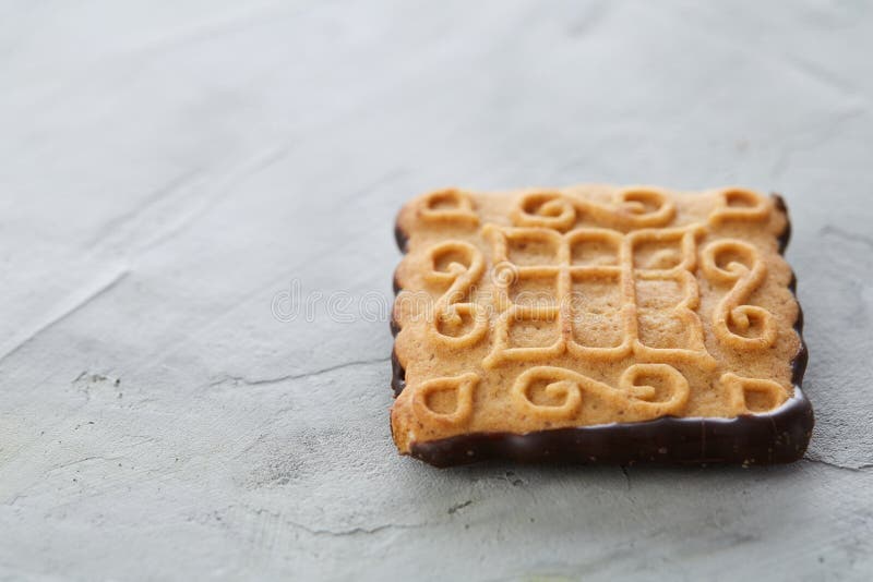 Square Biscuits Arranged in Pattern on Light Textured Background, Close ...