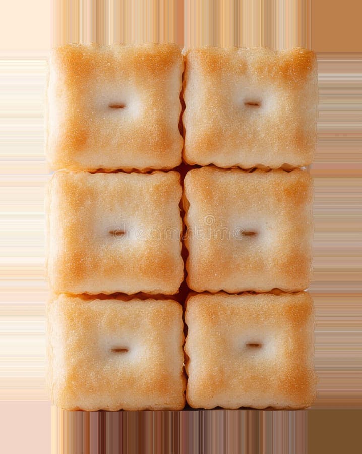 Square Biscuits Stacked in Two Rows, Beige Tones. Snack and Texture ...