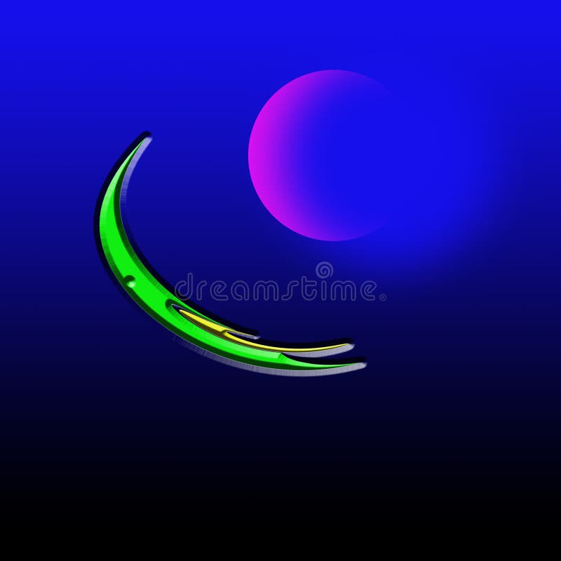 Blue Black Pink Green Yellow Graphic Design. Curve and Round Objects ...