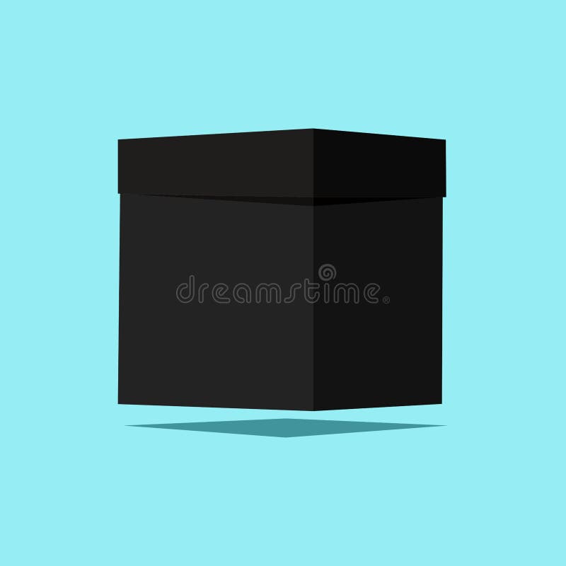 1 Square Black Box Mockup. Black Box Levitation. Vector Illustration ...