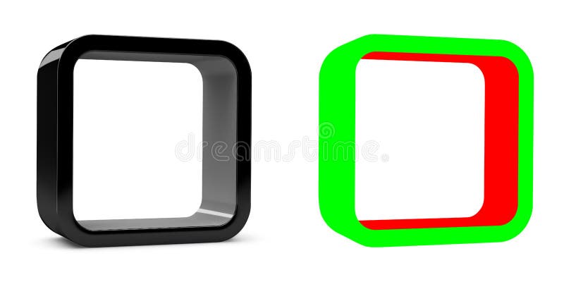 Square Black Element with Grey Inner Space and Shadow. with RGB Mask ...