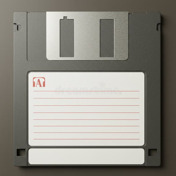 Square Black Floppy Disk with a Silver Metallic Sliding Shutter at the ...