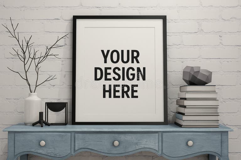 Square Black Framed Mockup Stock Illustrations – 267 Square Black ...