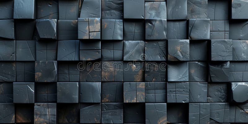 Square, Black Mosaic Tiles Arranged in the Shape of a Wall. 3D ... Square, Black Mosaic Tiles Arranged in the Shape of a Wall. 3D ...