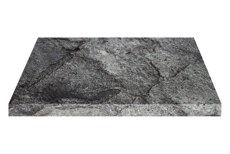 Square Black Stone Plate Isolated on White Stock Photo - Image of ...