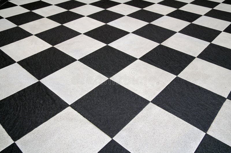 Square Black and White Tiles Floor Stock Image - Image of close ...