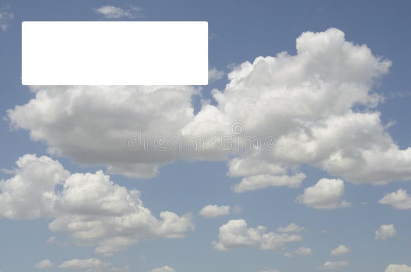 Square blank on cloudy sky stock image. Image of blank - 59085521