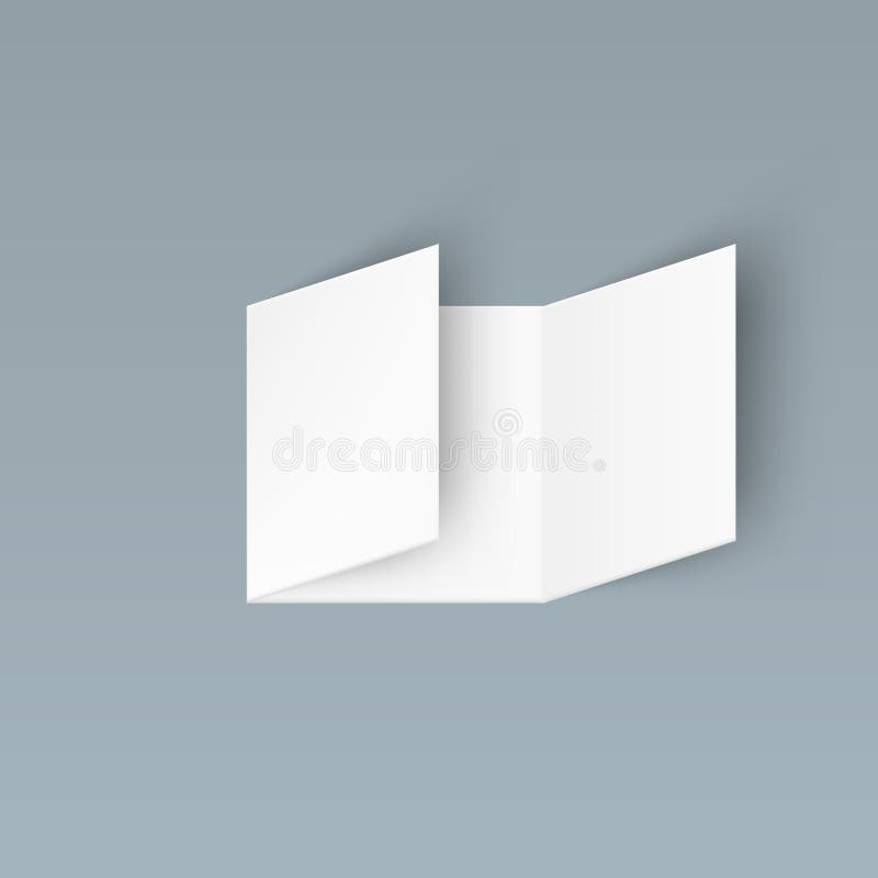 Square Blank Open Three Fold Brochure or Leaflet Stock Vector ...