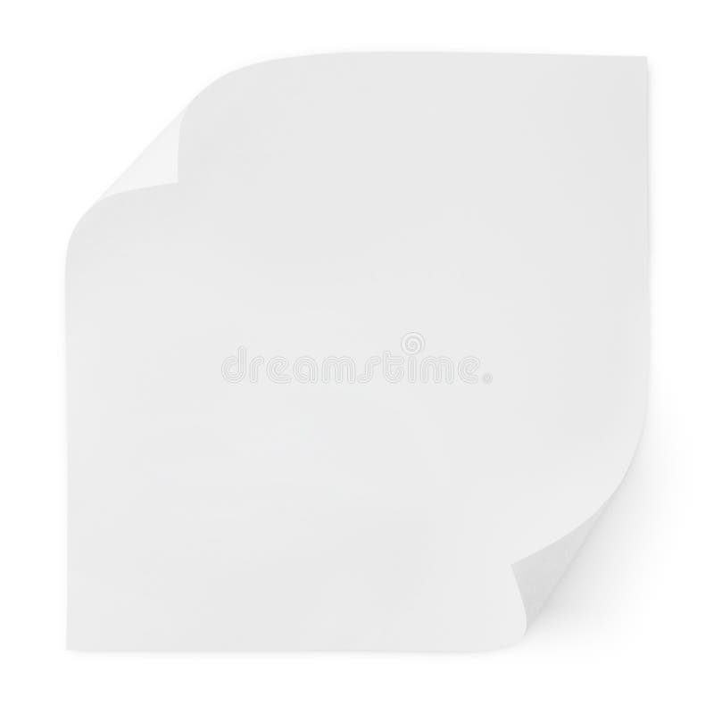 Square Blank Sheet of White Paper Stock Image - Image of page, corner ...