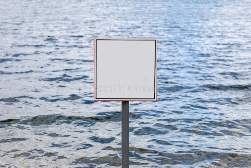 Square Blank Sign Against Waves of Water Reservoir Stock Image - Image ...