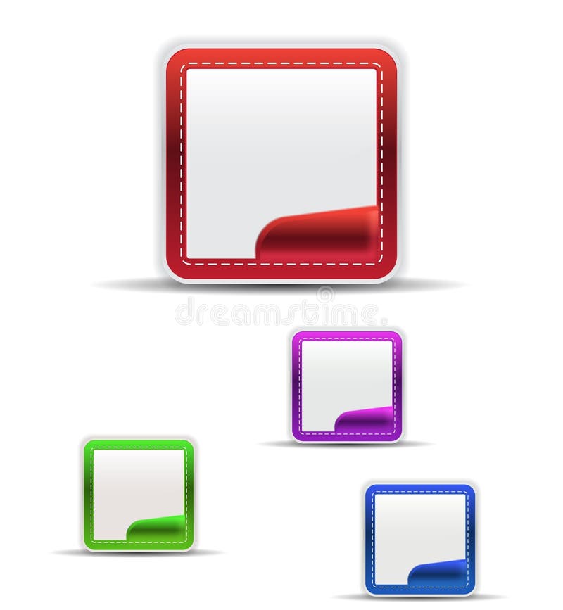 Square Blank Template Icons Stock Vector - Illustration of glossy ...