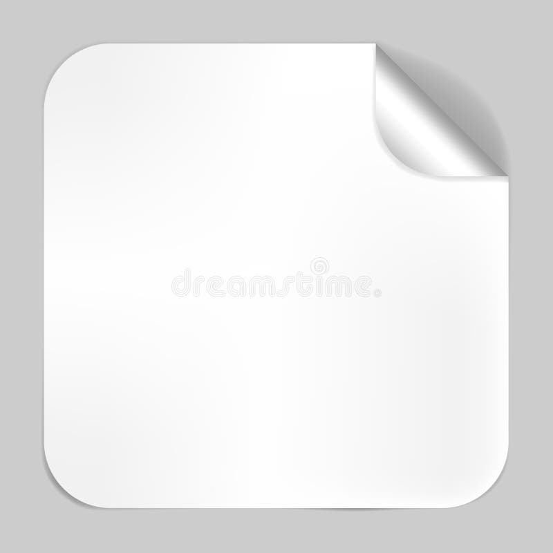 Square Blank White Sticker with Peeled Off Corner, Vector Mockup. Foil ... Square Blank White Sticker with Peeled Off Corner, Vector Mockup. Foil ...