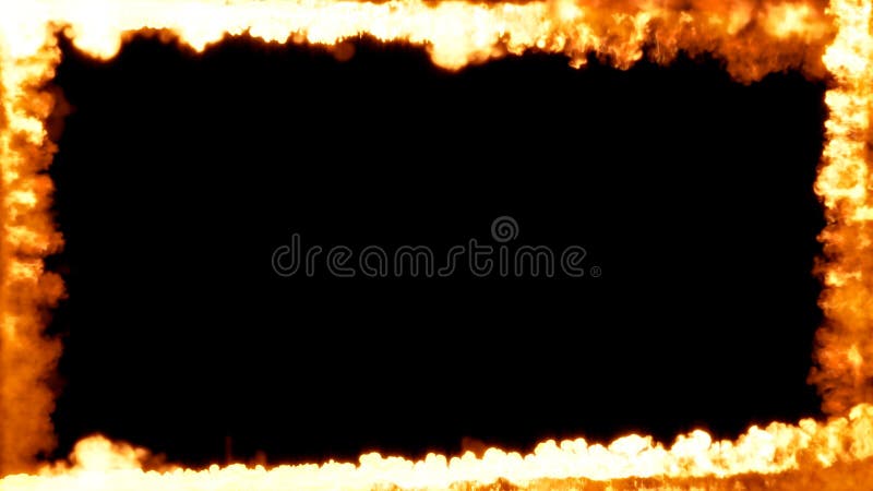 Square Blazing Frame of Blazing Fire Trails, Isolated - Object 3D ...