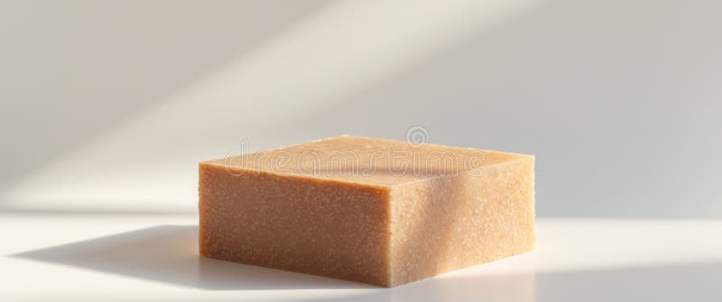 Square Block of Light Brown Textured Food. Stock Image - Image of ...