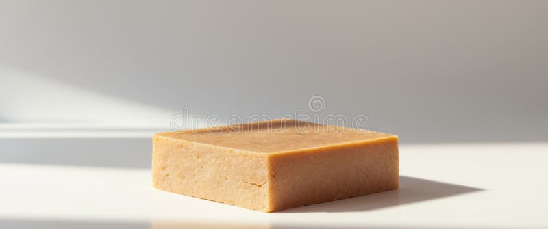Square Block of Light Brown Textured Food Stock Photo - Image of food ...