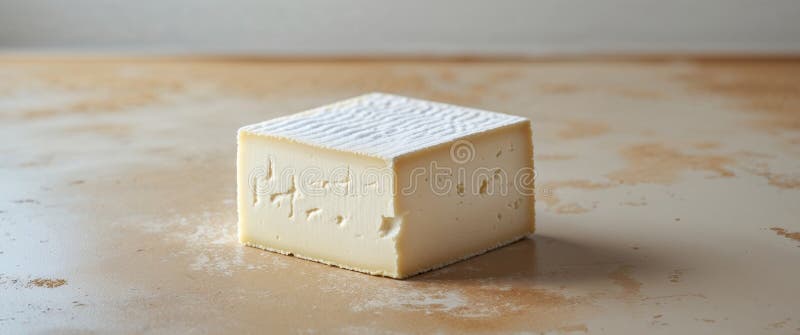 Square Block White Cheese Rests Beige Surface Stock Photos - Free ...