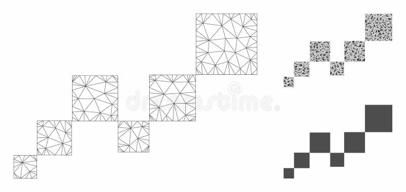 Square Blockchain Vector Mesh 2D Model and Triangle Mosaic Icon Stock ...