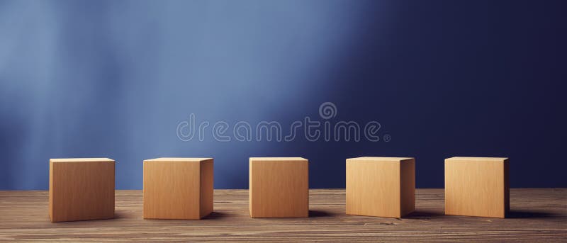 Square Blocks and Cubes - Geometric Shapes - 3D Stock Illustration ...