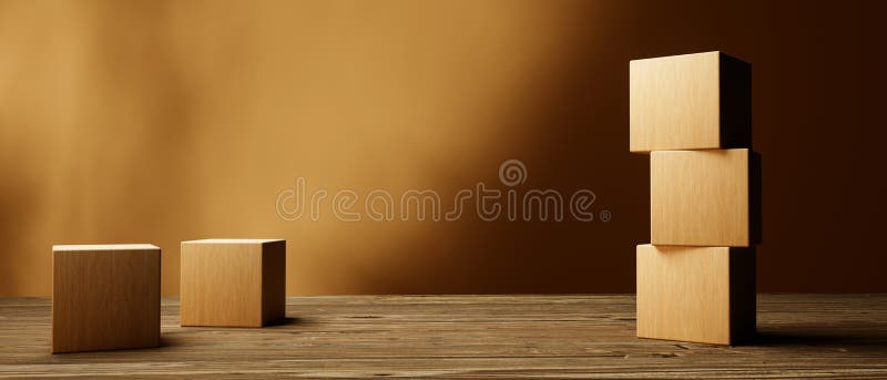Square Blocks and Cubes - Geometric Shapes - 3D Stock Illustration ...