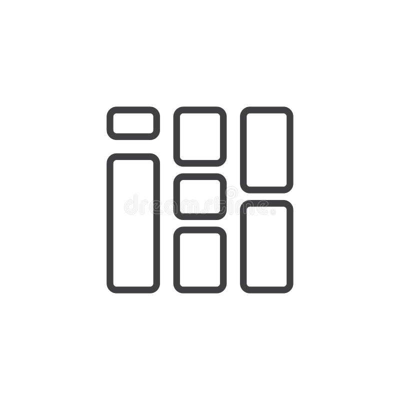 Blocks Outline Vector Icon. Thin Line Black Blocks Icon, Flat Vector ...