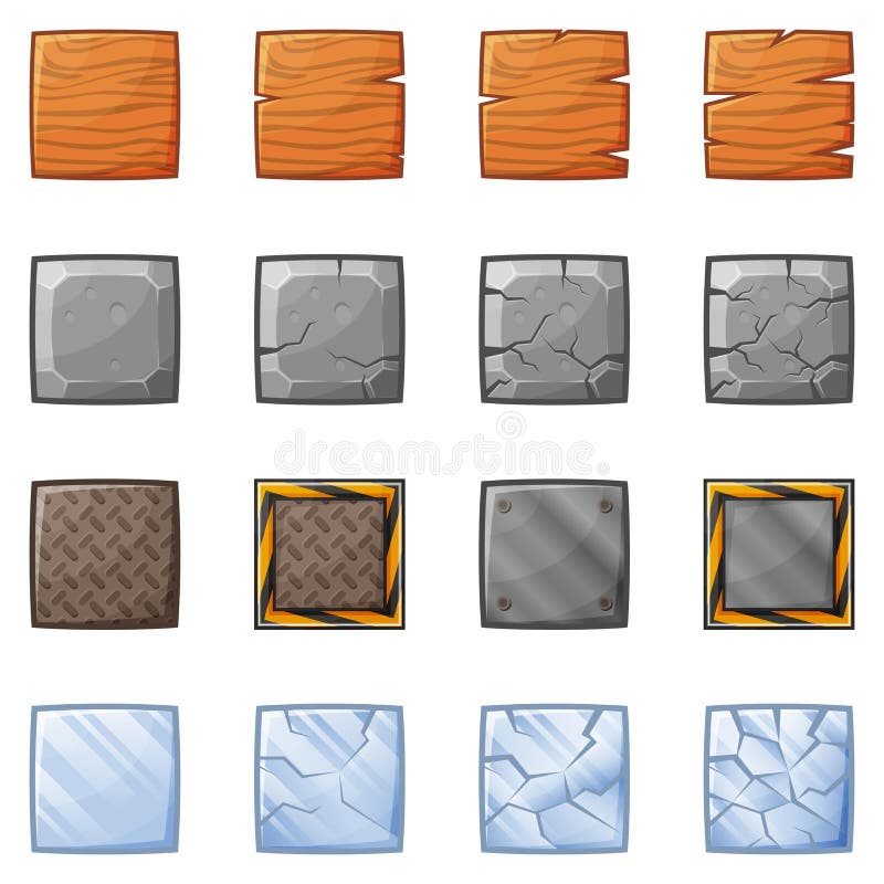 Square Blocks for Physics Game 1 Stock Vector - Illustration of create ...