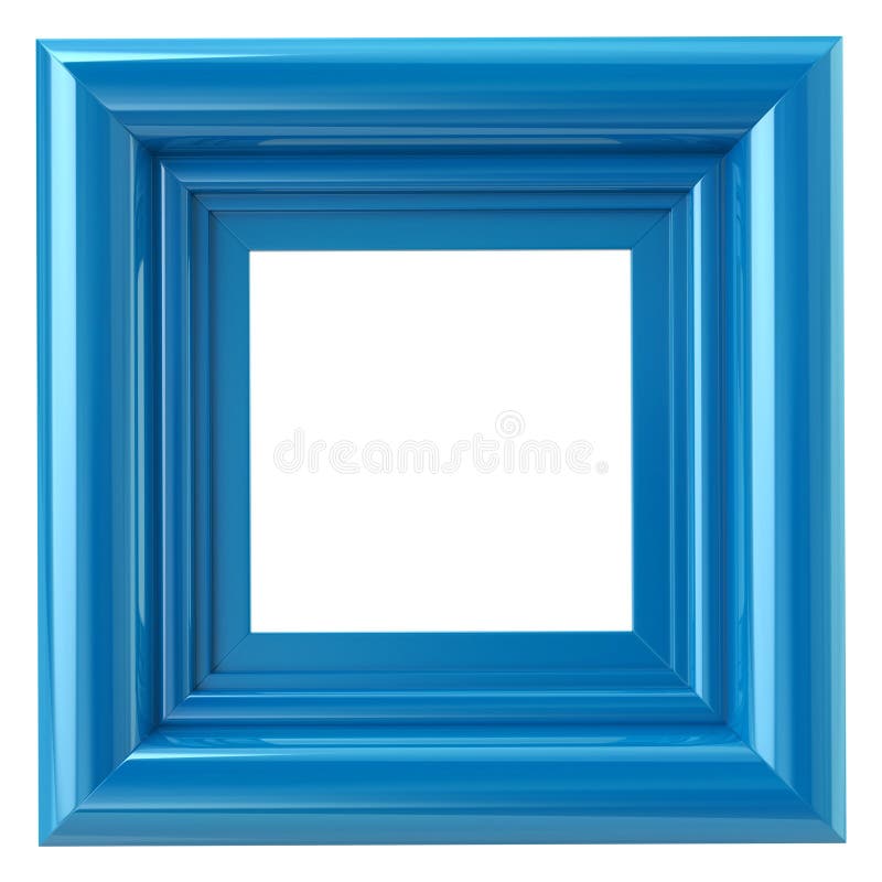 Square Blue Frame 3d Illustration Stock Illustration - Illustration of ...