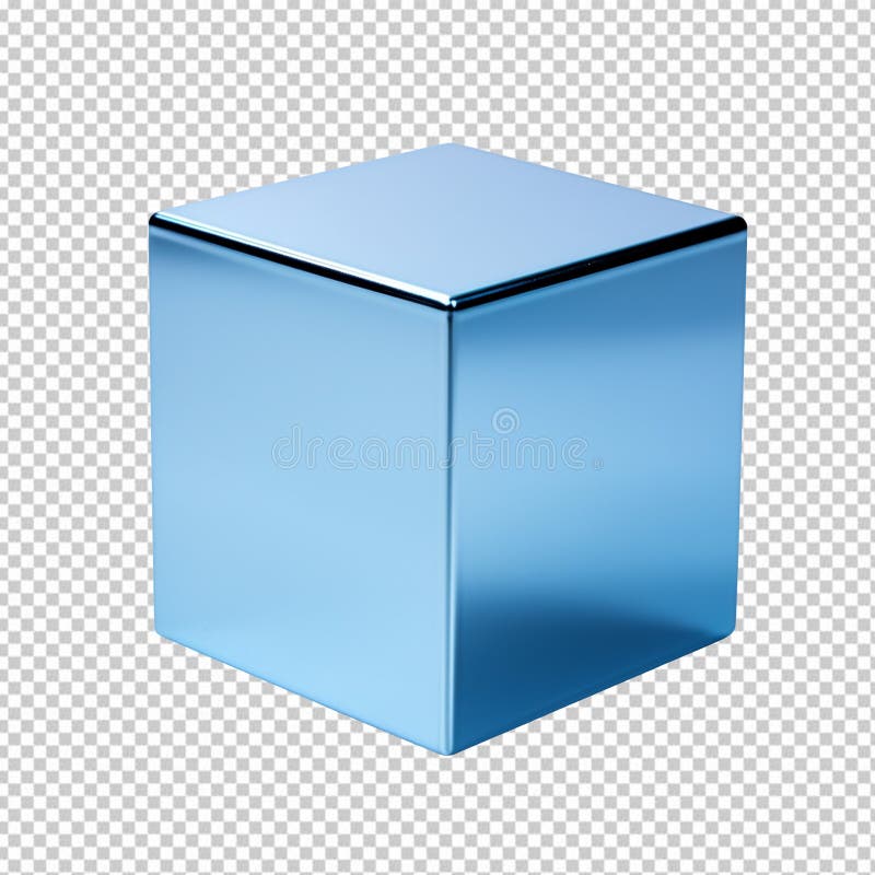 Square Blue Metallic Block Isolated on Transparent Background Stock ...