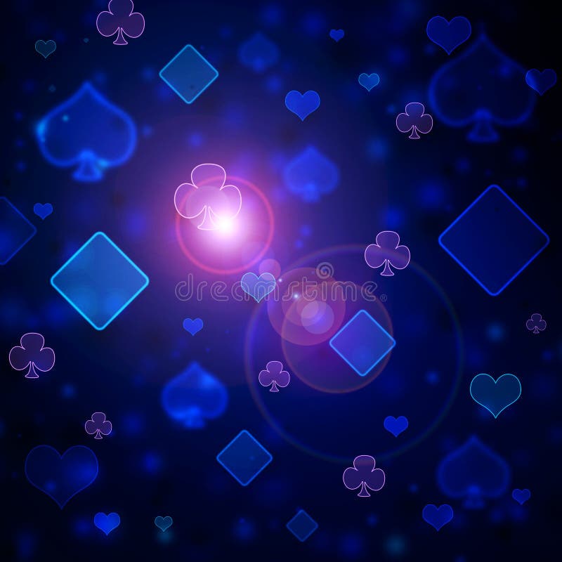 Square Blue Poker Pattern of Playing Card Symbols Stock Illustration ...