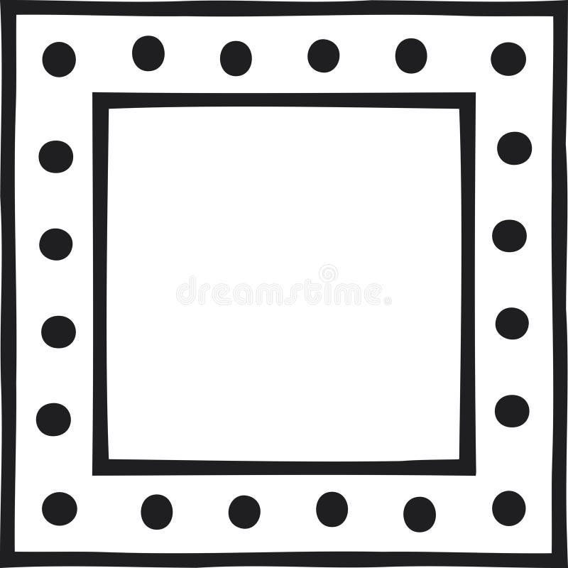 Square Border with Dots Inside a Line Stock Illustration - Illustration ...