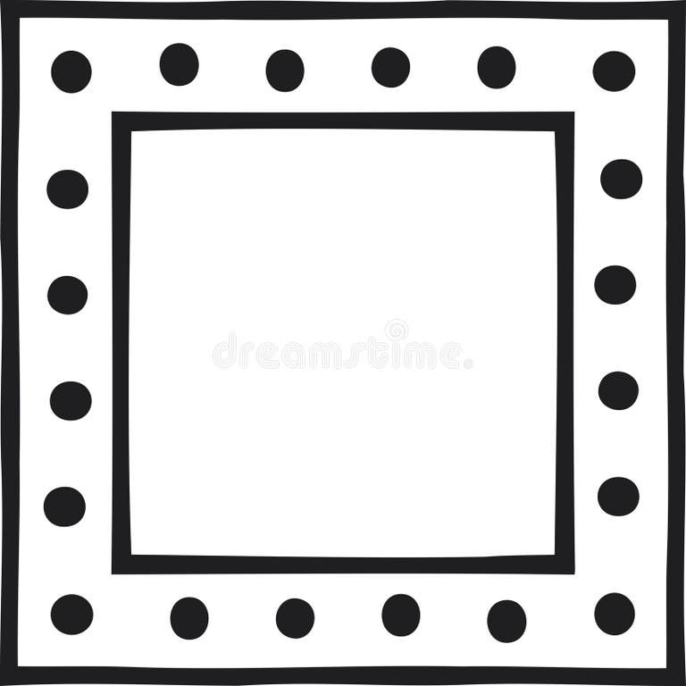 Square Border with Dots Inside a Line Stock Illustration - Illustration ...