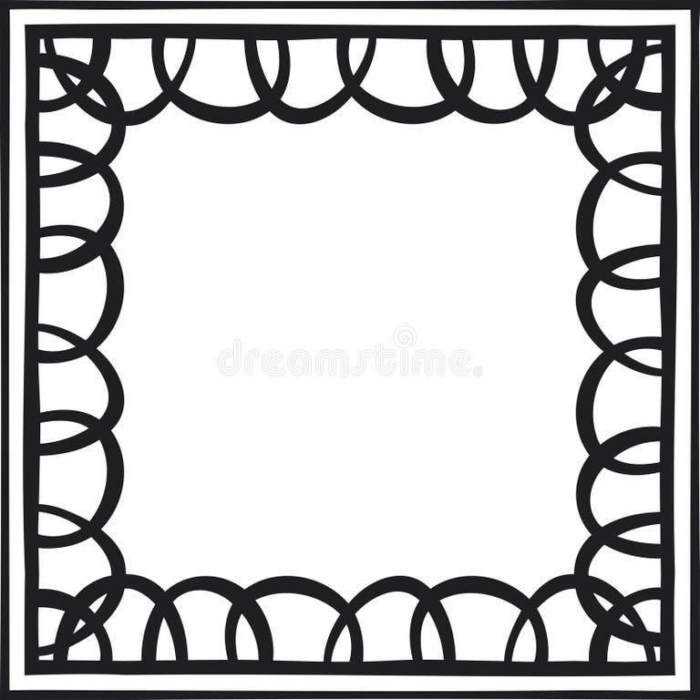 Square Border with Interlaced Curved Lines within a Line Stock ...