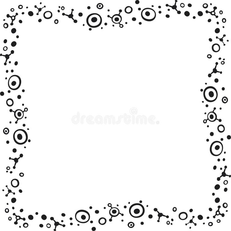Square Border with Scattered Circles Stock Illustration - Illustration ...